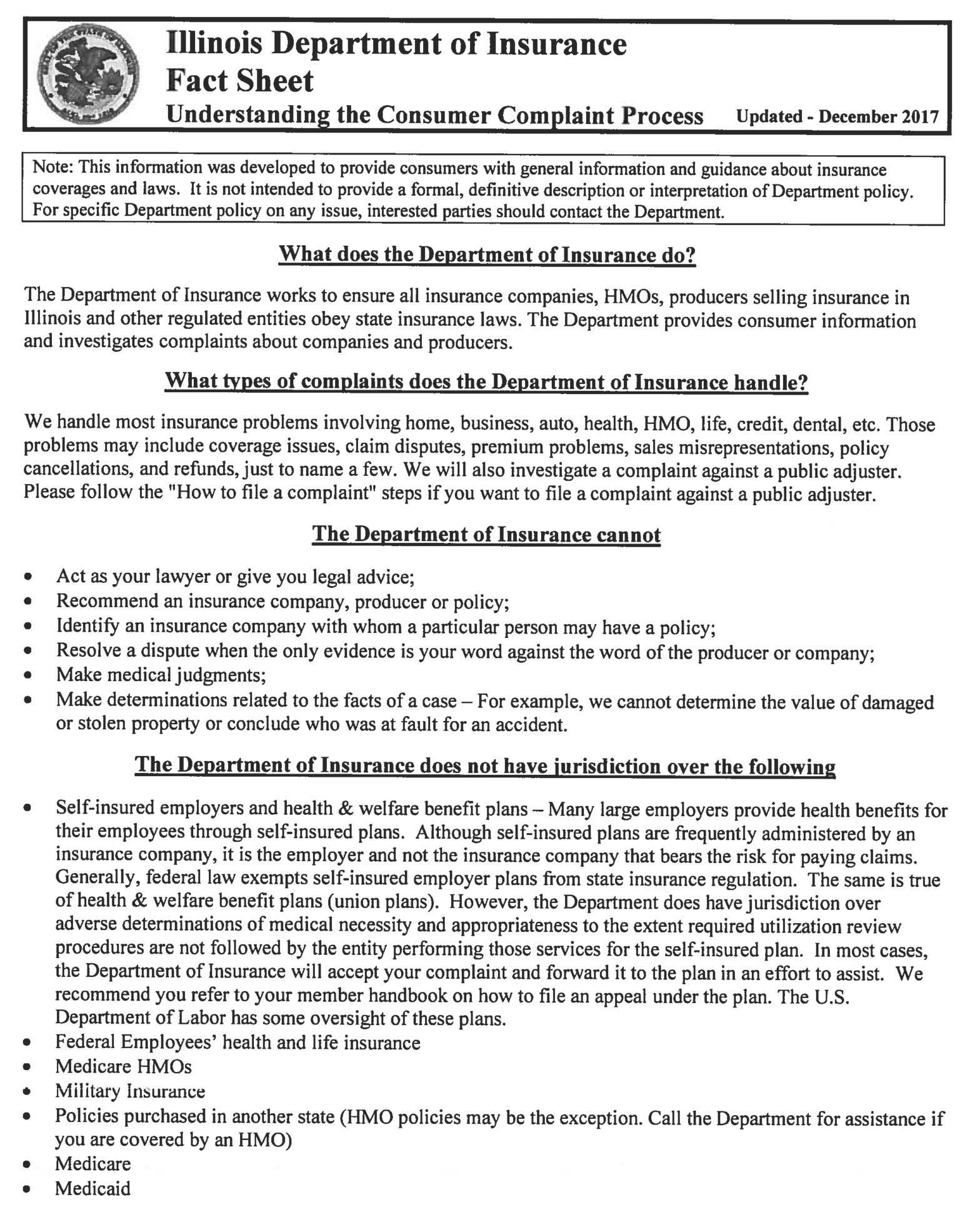 How to File A Complaint With The Illinois Department of Insurance About ...